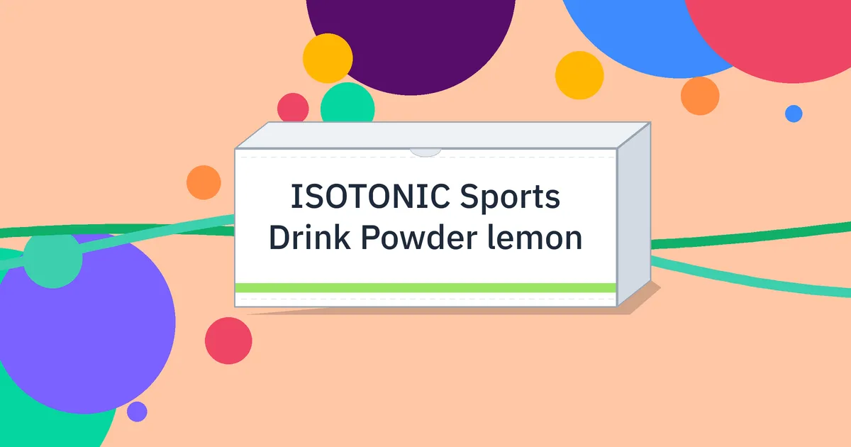 Symbolbild: Packung mit der Aufschrift ISOTONIC Sports Drink Powder lemon (PZN 11151268) – Verfügbarkeit und Bezug in Apotheken in Frankfurt am Main