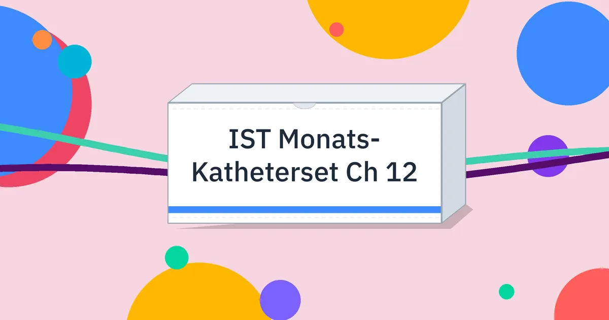 Symbolbild: Packung mit der Aufschrift IST Monats-Katheterset Ch 12 (PZN 09694398) – Verfügbarkeit und Bezug in Apotheken in Frankfurt am Main