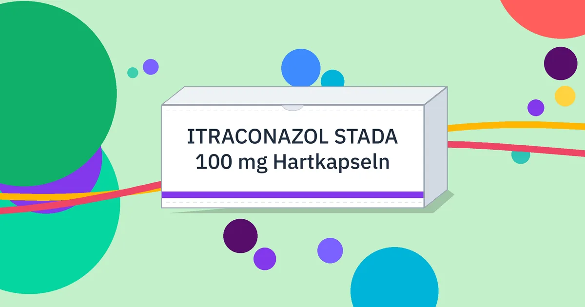 Symbolbild: Packung mit der Aufschrift ITRACONAZOL STADA 100 mg Hartkapseln (PZN 00772895) – Verfügbarkeit und Bezug in Apotheken in Frankfurt am Main