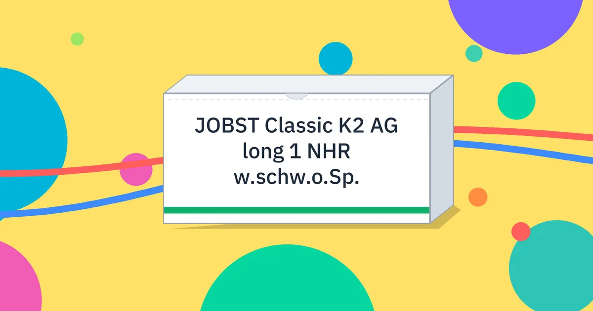 Symbolbild: Packung mit der Aufschrift JOBST Classic K2 AG long 1 NHR w.schw.o.Sp. (PZN 11269863) – Verfügbarkeit und Bezug in Apotheken in Frankfurt am Main