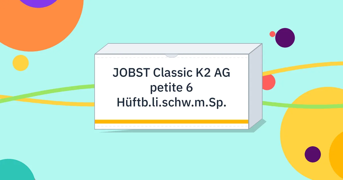 Symbolbild: Packung mit der Aufschrift JOBST Classic K2 AG petite 6 Hüftb.li.schw.m.Sp. (PZN 13064409) – Verfügbarkeit und Bezug in Apotheken in Frankfurt am Main
