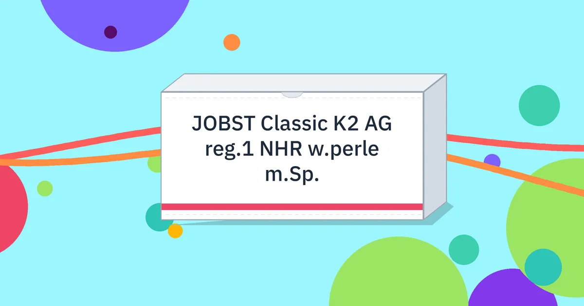Symbolbild: Packung mit der Aufschrift JOBST Classic K2 AG reg.1 NHR w.perle m.Sp. (PZN 11272150) – Verfügbarkeit und Bezug in Apotheken in Frankfurt am Main