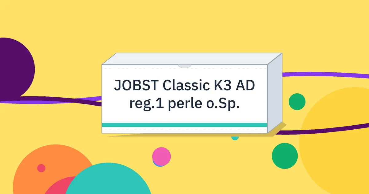 Symbolbild: Packung mit der Aufschrift JOBST Classic K3 AD reg.1 perle o.Sp. (PZN 13071355) – Verfügbarkeit und Bezug in Apotheken in Frankfurt am Main