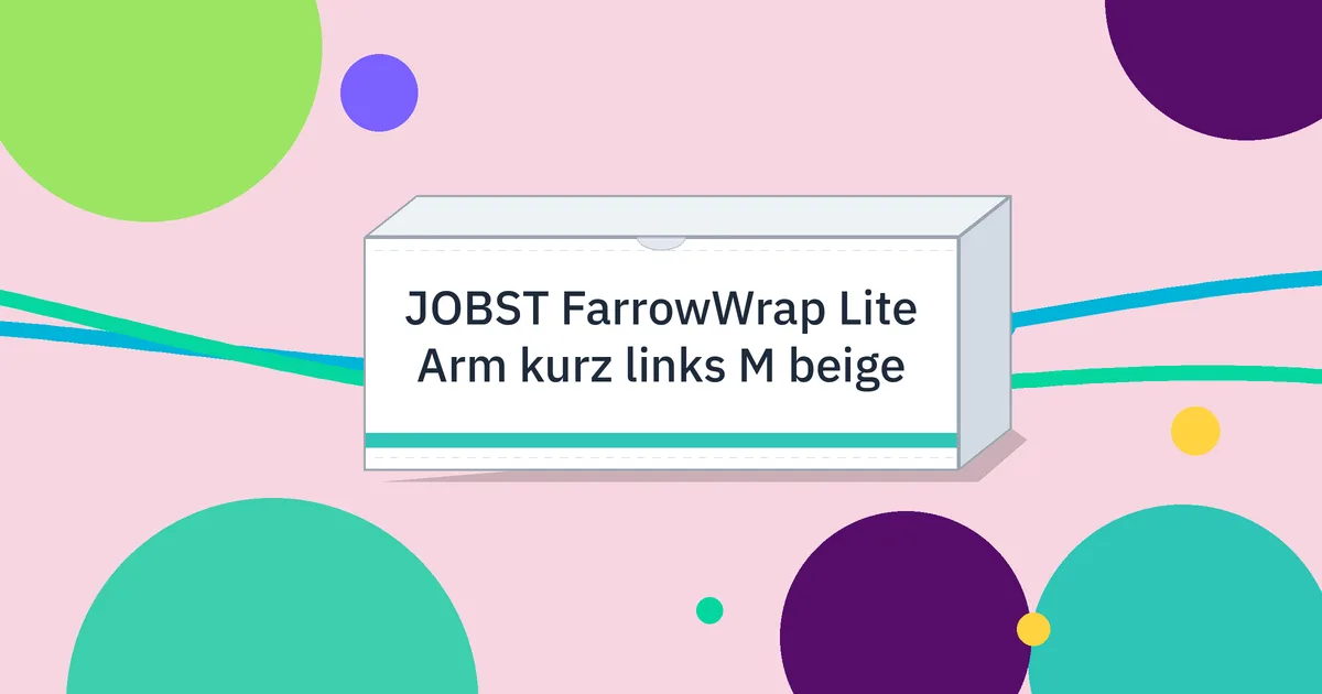 Symbolbild: Packung mit der Aufschrift JOBST FarrowWrap Lite Arm kurz links M beige (PZN 13869917) – Verfügbarkeit und Bezug in Apotheken in Frankfurt am Main