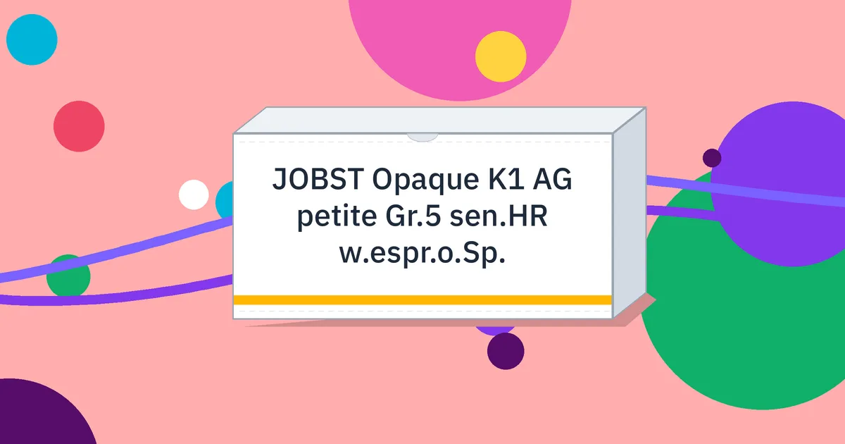 Symbolbild: Packung mit der Aufschrift JOBST Opaque K1 AG petite Gr.5 sen.HR w.espr.o.Sp. (PZN 16271155) – Verfügbarkeit und Bezug in Apotheken in Frankfurt am Main