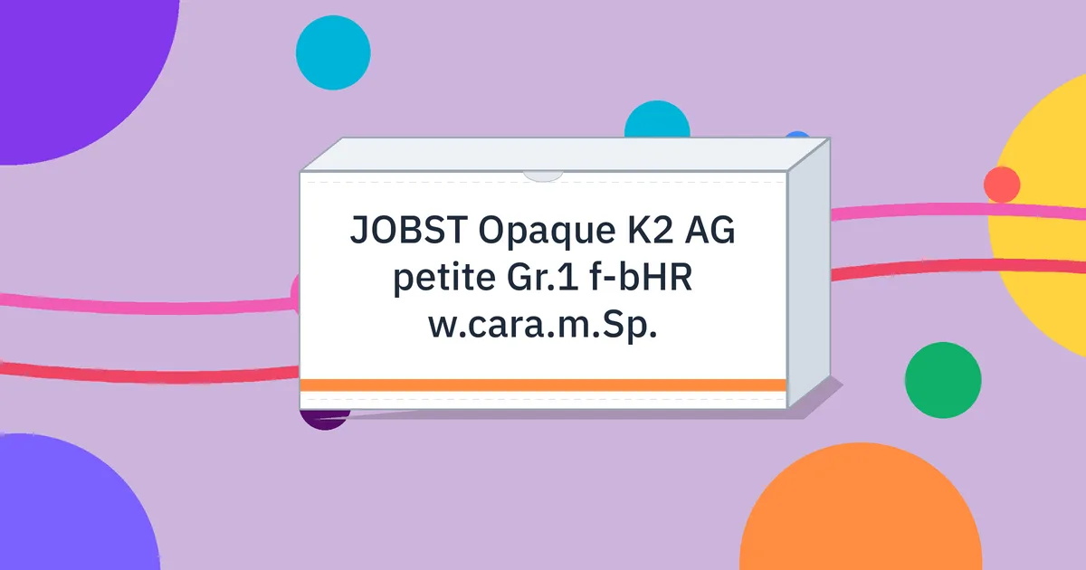 Symbolbild: Packung mit der Aufschrift JOBST Opaque K2 AG petite Gr.1 f-bHR w.cara.m.Sp. (PZN 11255387) – Verfügbarkeit und Bezug in Apotheken in Frankfurt am Main