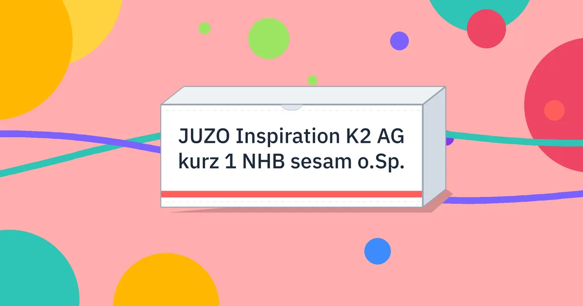 Symbolbild: Packung mit der Aufschrift JUZO Inspiration K2 AG kurz 1 NHB sesam o.Sp. (PZN 14920218) – Verfügbarkeit und Bezug in Apotheken in Frankfurt am Main