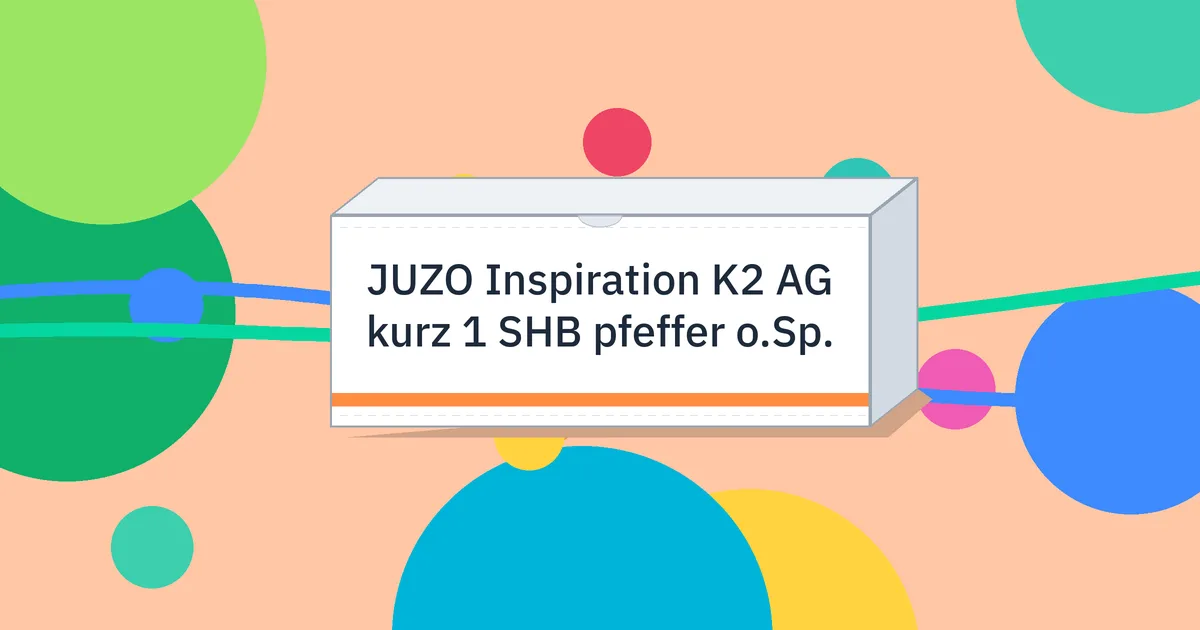 Symbolbild: Packung mit der Aufschrift JUZO Inspiration K2 AG kurz 1 SHB pfeffer o.Sp. (PZN 14947364) – Verfügbarkeit und Bezug in Apotheken in Frankfurt am Main