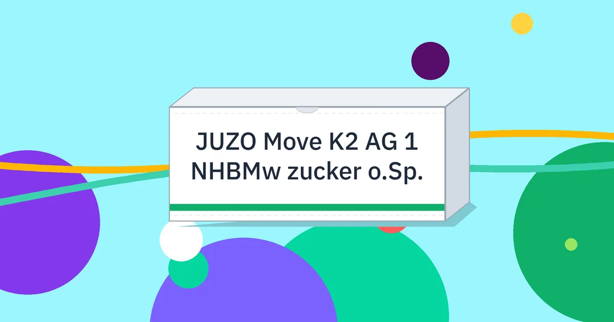 Symbolbild: Packung mit der Aufschrift JUZO Move K2 AG 1 NHBMw zucker o.Sp. (PZN 18525393) – Verfügbarkeit und Bezug in Apotheken in Frankfurt am Main