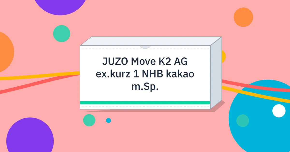 Symbolbild: Packung mit der Aufschrift JUZO Move K2 AG ex.kurz 1 NHB kakao m.Sp. (PZN 18563318) – Verfügbarkeit und Bezug in Apotheken in Frankfurt am Main
