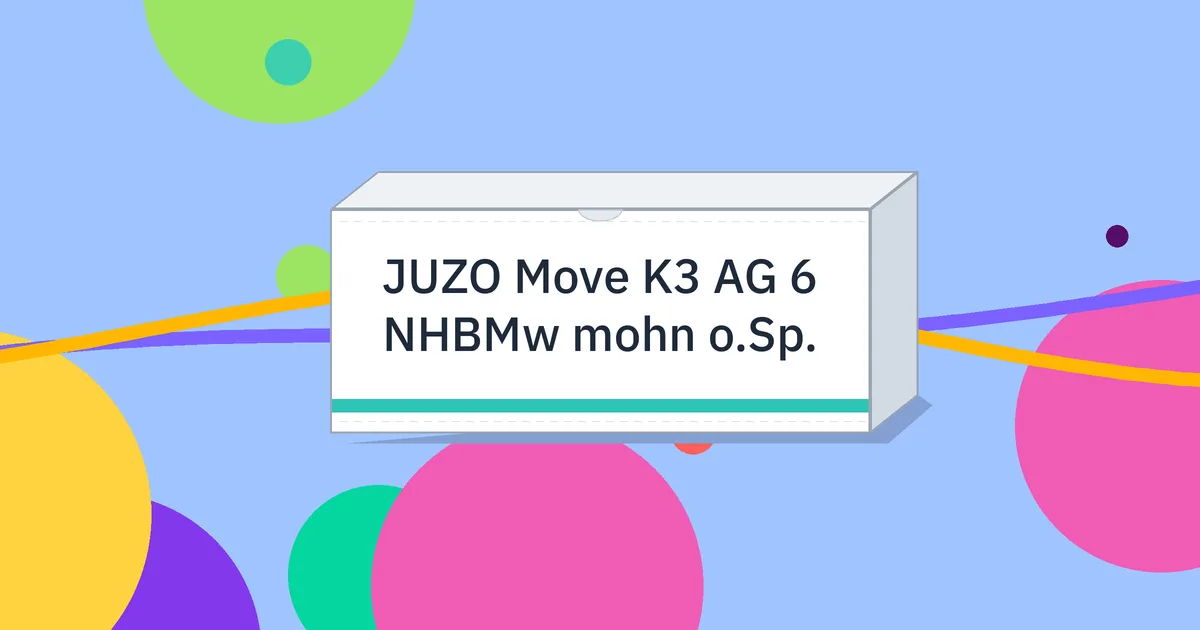 Symbolbild: Packung mit der Aufschrift JUZO Move K3 AG 6 NHBMw mohn o.Sp. (PZN 18588850) – Verfügbarkeit und Bezug in Apotheken in Frankfurt am Main