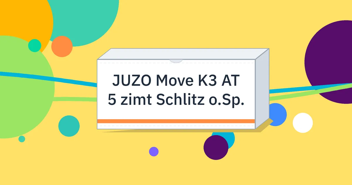 Symbolbild: Packung mit der Aufschrift JUZO Move K3 AT 5 zimt Schlitz o.Sp. (PZN 20679459) – Verfügbarkeit und Bezug in Apotheken in Frankfurt am Main