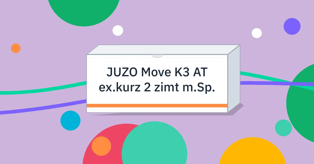 Symbolbild: Packung mit der Aufschrift JUZO Move K3 AT ex.kurz 2 zimt m.Sp. (PZN 20679956) – Verfügbarkeit und Bezug in Apotheken in Frankfurt am Main