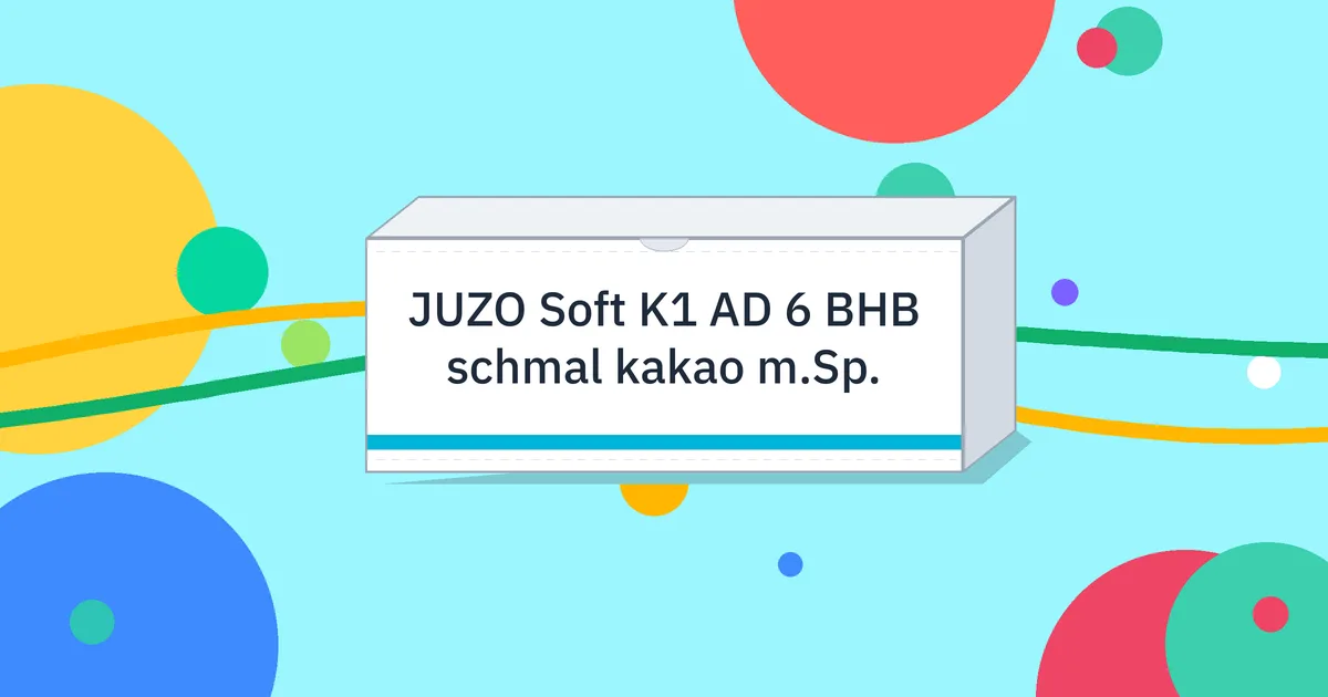 Symbolbild: Packung mit der Aufschrift JUZO Soft K1 AD 6 BHB schmal kakao m.Sp. (PZN 15461385) – Verfügbarkeit und Bezug in Apotheken in Frankfurt am Main