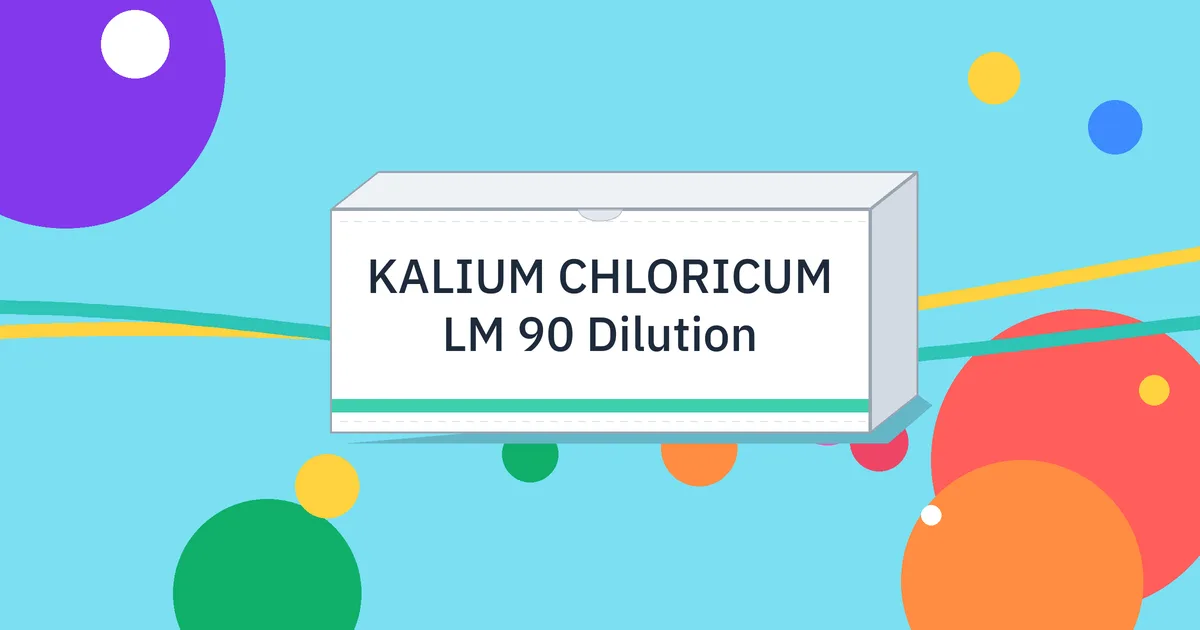 Symbolbild: Packung mit der Aufschrift KALIUM CHLORICUM LM 90 Dilution (PZN 12919004) – Verfügbarkeit und Bezug in Apotheken in Frankfurt am Main