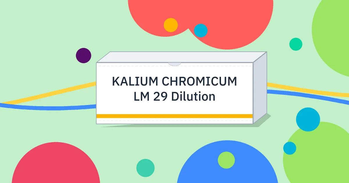 Symbolbild: Packung mit der Aufschrift KALIUM CHROMICUM LM 29 Dilution (PZN 12919429) – Verfügbarkeit und Bezug in Apotheken in Frankfurt am Main