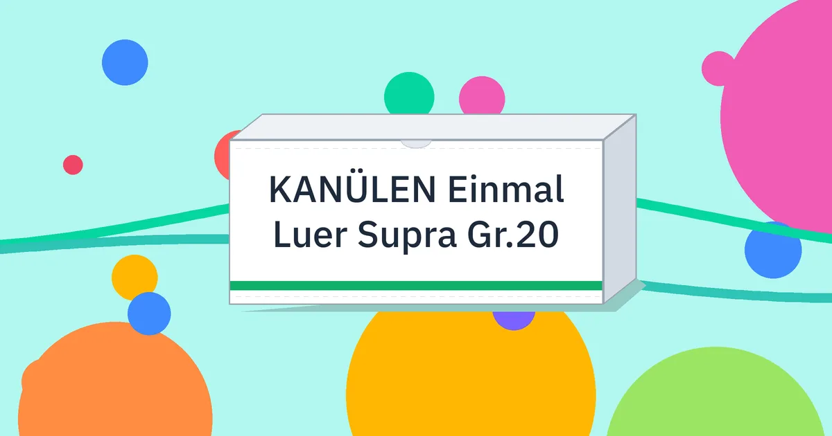 Symbolbild: Packung mit der Aufschrift KANÜLEN Einmal Luer Supra Gr.20 (PZN 03181752) – Verfügbarkeit und Bezug in Apotheken in Frankfurt am Main