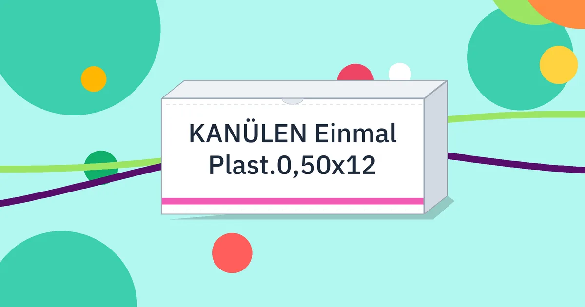 Symbolbild: Packung mit der Aufschrift KANÜLEN Einmal Plast.0,50x12 (PZN 01965314) – Verfügbarkeit und Bezug in Apotheken in Frankfurt am Main