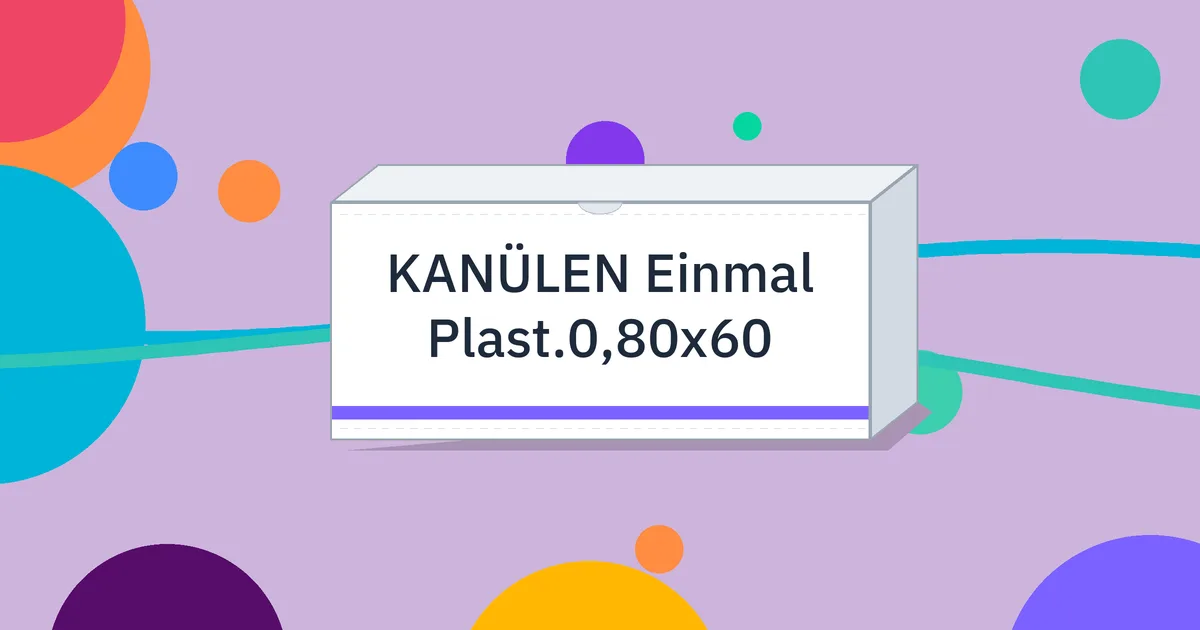 Symbolbild: Packung mit der Aufschrift KANÜLEN Einmal Plast.0,80x60 (PZN 01964154) – Verfügbarkeit und Bezug in Apotheken in Frankfurt am Main