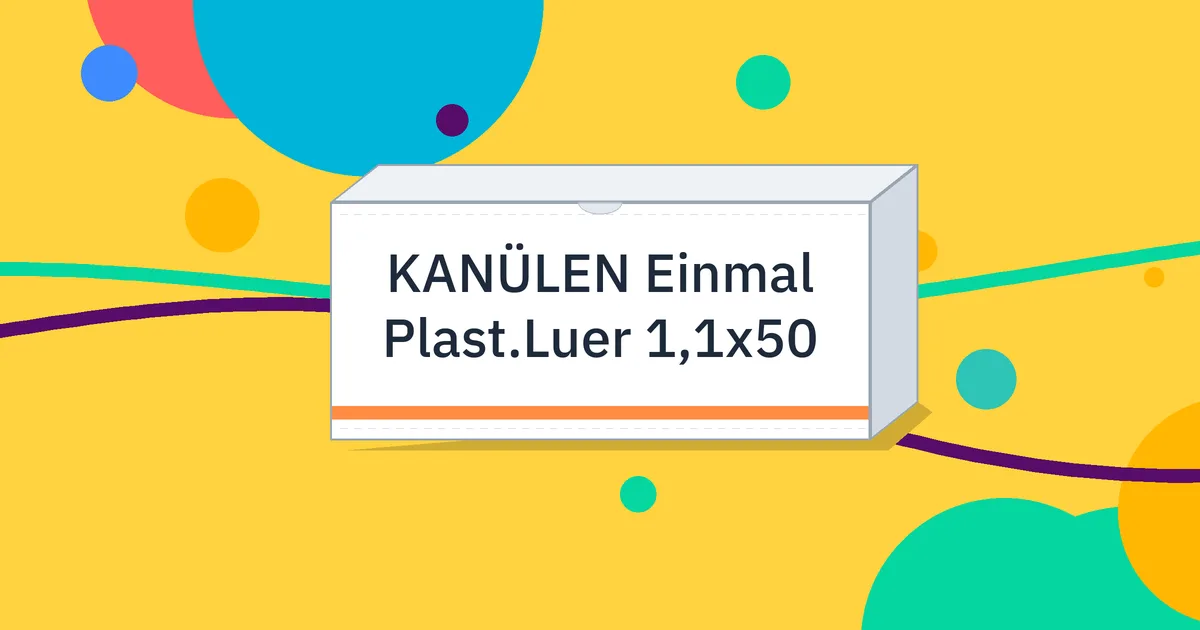 Symbolbild: Packung mit der Aufschrift KANÜLEN Einmal Plast.Luer 1,1x50 (PZN 02440542) – Verfügbarkeit und Bezug in Apotheken in Frankfurt am Main