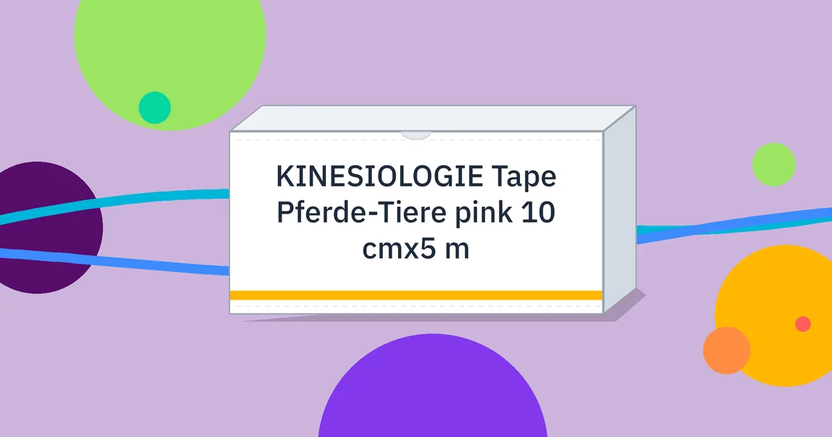 Symbolbild: Packung mit der Aufschrift KINESIOLOGIE Tape Pferde-Tiere pink 10 cmx5 m (PZN 16152746) – Verfügbarkeit und Bezug in Apotheken in Frankfurt am Main