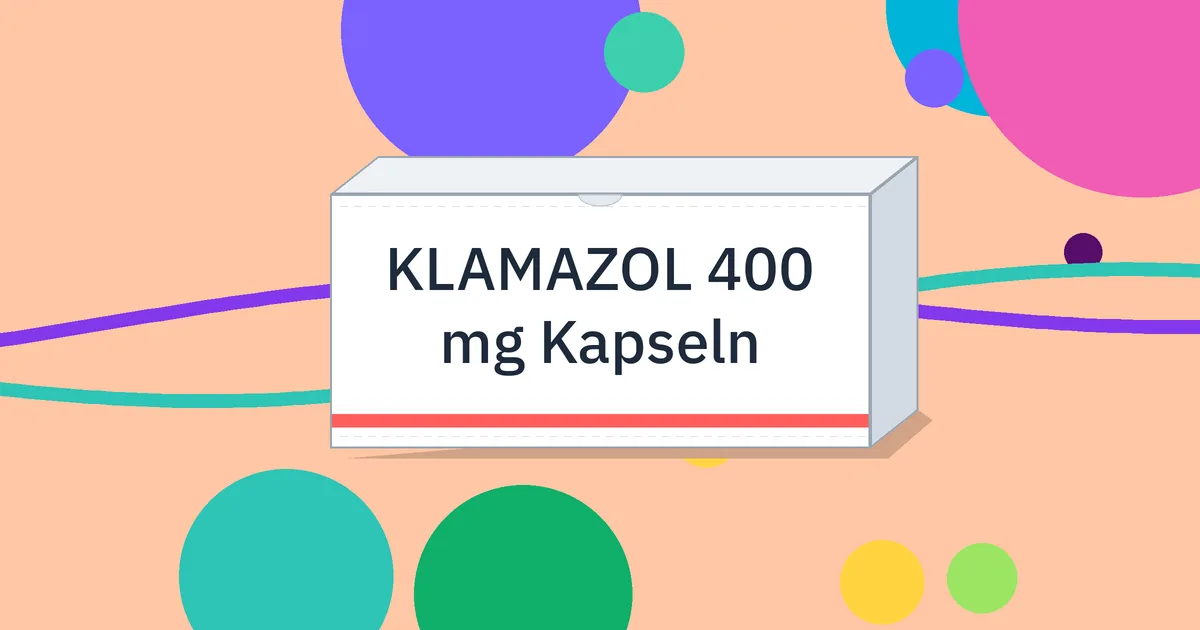 Symbolbild: Packung mit der Aufschrift KLAMAZOL 400 mg Kapseln (PZN 16939386) – Verfügbarkeit und Bezug in Apotheken in Frankfurt am Main