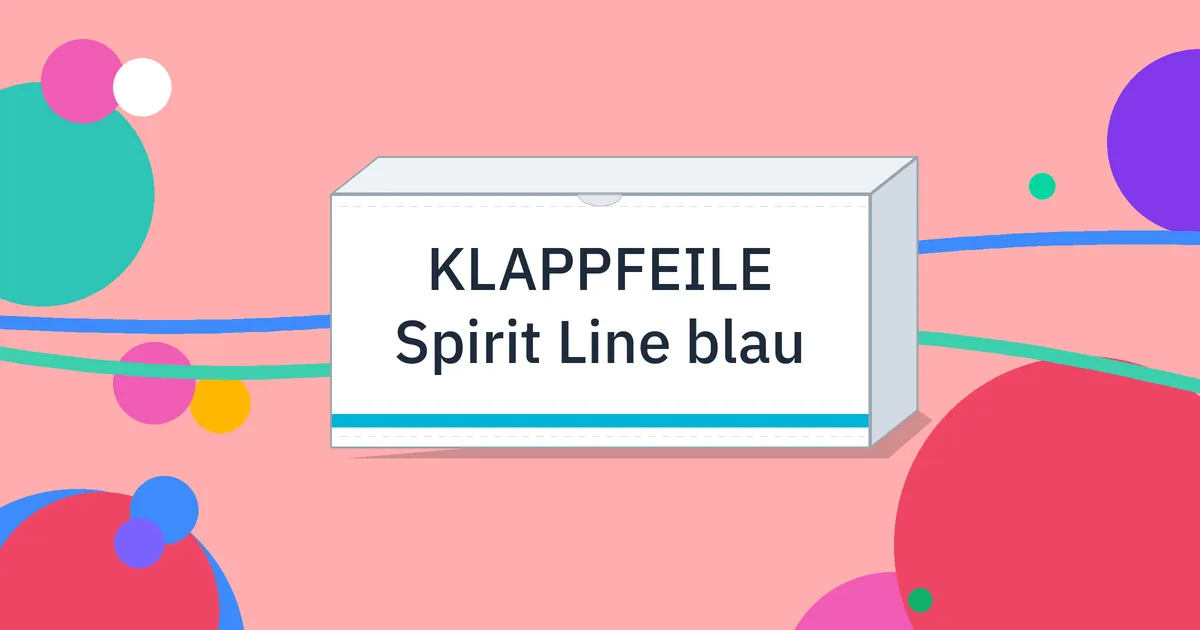Symbolbild: Packung mit der Aufschrift KLAPPFEILE Spirit Line blau (PZN 01505038) – Verfügbarkeit und Bezug in Apotheken in Frankfurt am Main