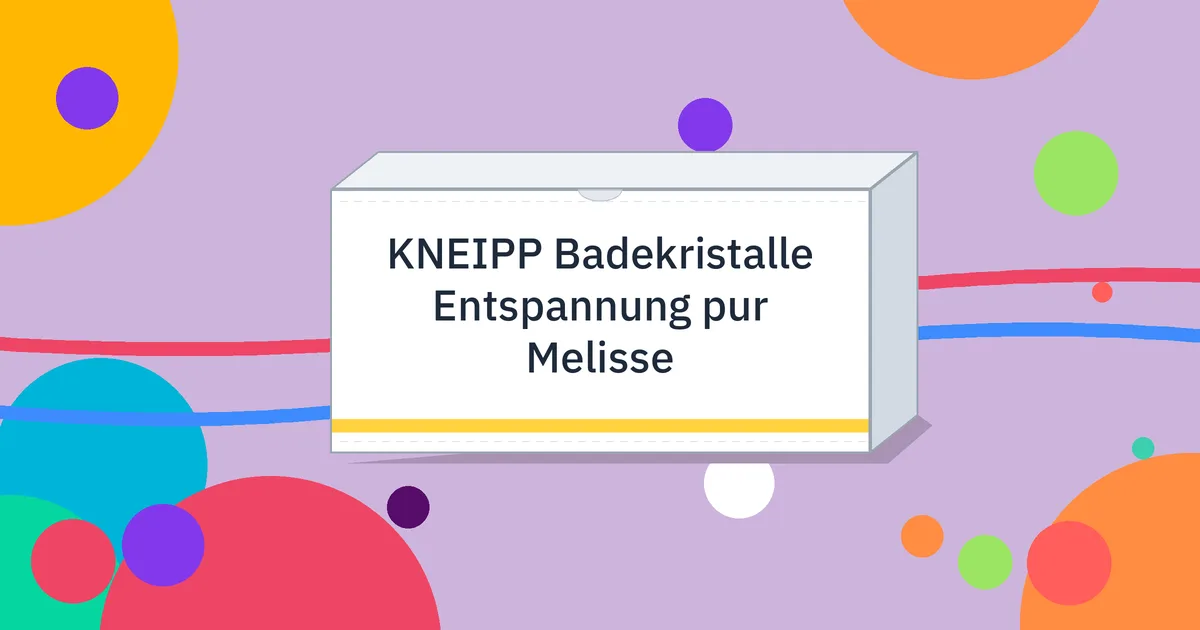 Symbolbild: Packung mit der Aufschrift KNEIPP Badekristalle Entspannung pur Melisse (PZN 16503909) – Verfügbarkeit und Bezug in Apotheken in Frankfurt am Main