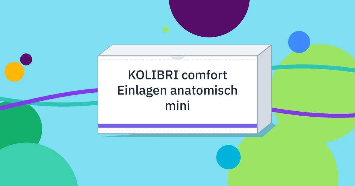 Symbolbild: Packung mit der Aufschrift KOLIBRI comfort Einlagen anatomisch mini (PZN 18202514) – Verfügbarkeit und Bezug in Apotheken in Frankfurt am Main