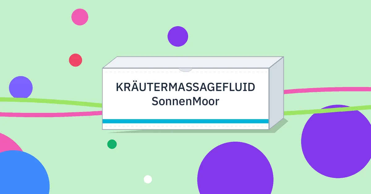 Symbolbild: Packung mit der Aufschrift KRÄUTERMASSAGEFLUID SonnenMoor (PZN 07111139) – Verfügbarkeit und Bezug in Apotheken in Frankfurt am Main
