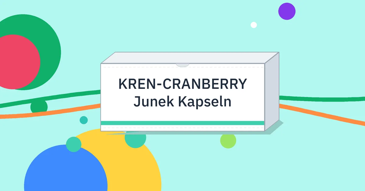 Symbolbild: Packung mit der Aufschrift KREN-CRANBERRY Junek Kapseln (PZN 10307171) – Verfügbarkeit und Bezug in Apotheken in Frankfurt am Main