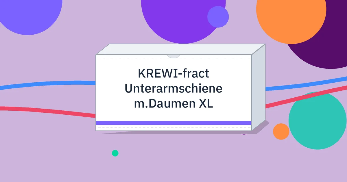 Symbolbild: Packung mit der Aufschrift KREWI-fract Unterarmschiene m.Daumen XL (PZN 17300574) – Verfügbarkeit und Bezug in Apotheken in Frankfurt am Main