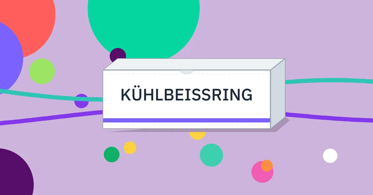 Symbolbild: Packung mit der Aufschrift KÜHLBEISSRING (PZN 07566489) – Verfügbarkeit und Bezug in Apotheken in Frankfurt am Main
