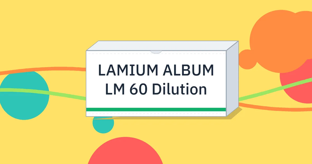 Symbolbild: Packung mit der Aufschrift LAMIUM ALBUM LM 60 Dilution (PZN 13521999) – Verfügbarkeit und Bezug in Apotheken in Frankfurt am Main