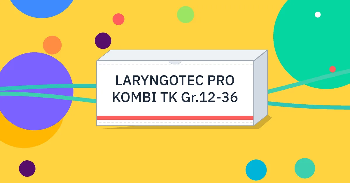 Symbolbild: Packung mit der Aufschrift LARYNGOTEC PRO KOMBI TK Gr.12-36 (PZN 16740986) – Verfügbarkeit und Bezug in Apotheken in Frankfurt am Main