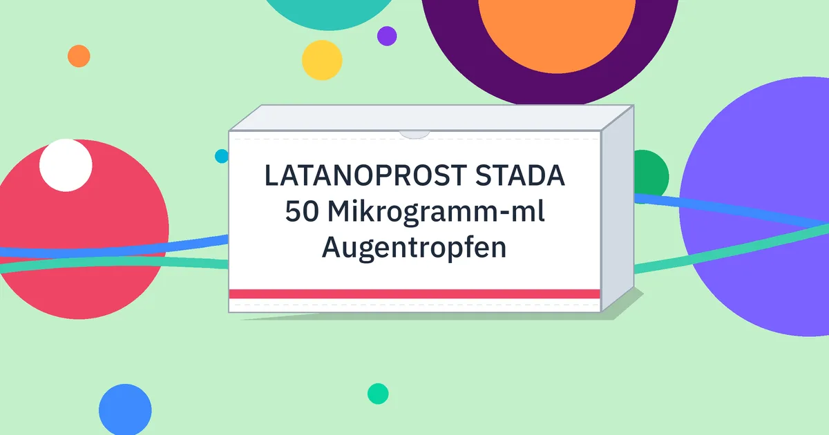 Symbolbild: Packung mit der Aufschrift LATANOPROST STADA 50 Mikrogramm-ml Augentropfen (PZN 08460617) – Verfügbarkeit und Bezug in Apotheken in Frankfurt am Main