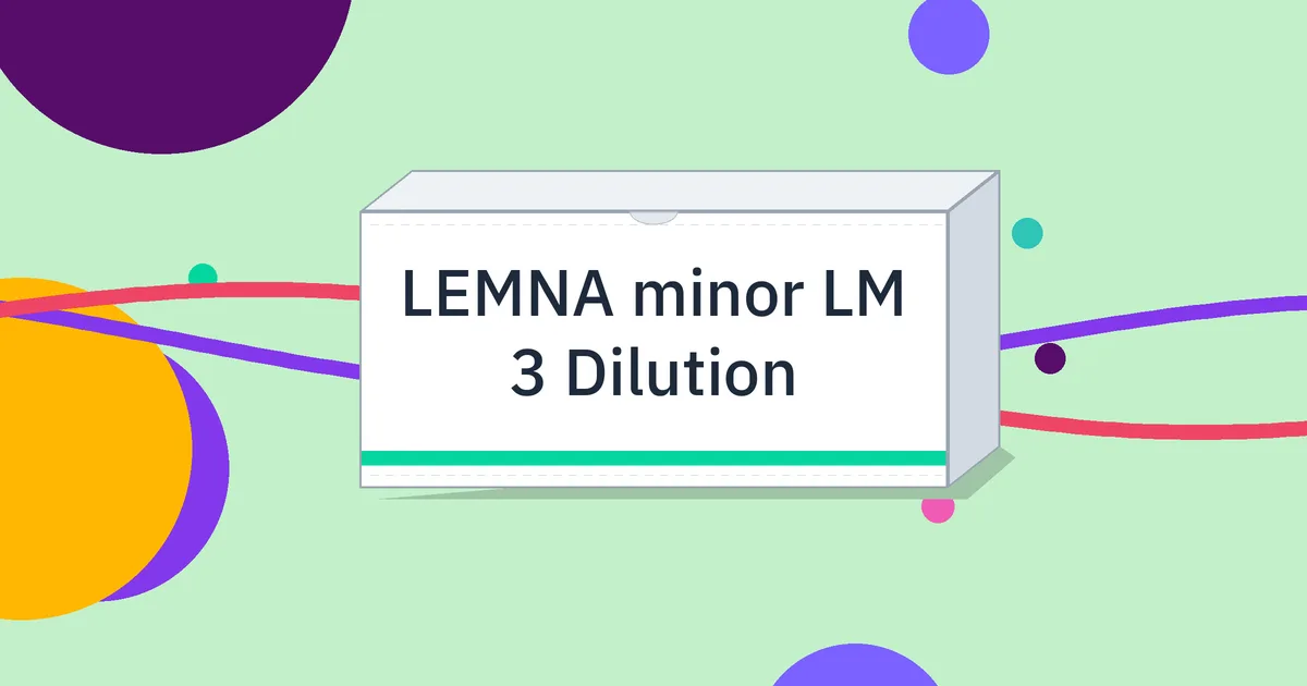 Symbolbild: Packung mit der Aufschrift LEMNA minor LM 3 Dilution (PZN 13524874) – Verfügbarkeit und Bezug in Apotheken in Frankfurt am Main