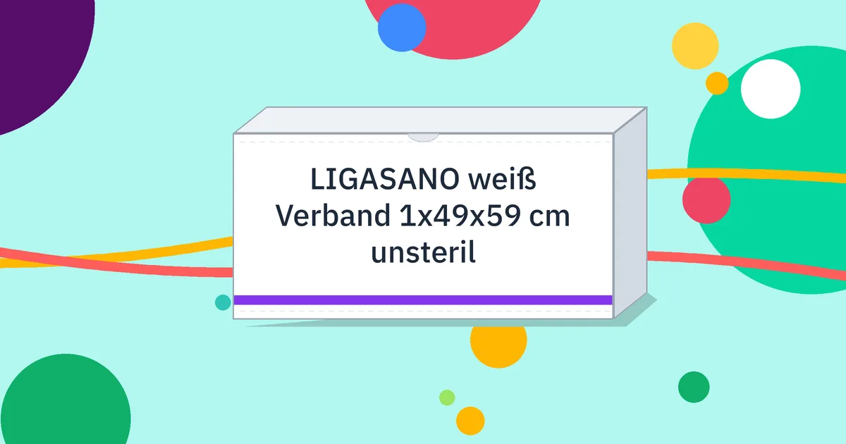 Symbolbild: Packung mit der Aufschrift LIGASANO weiß Verband 1x49x59 cm unsteril (PZN 17250675) – Verfügbarkeit und Bezug in Apotheken in Frankfurt am Main