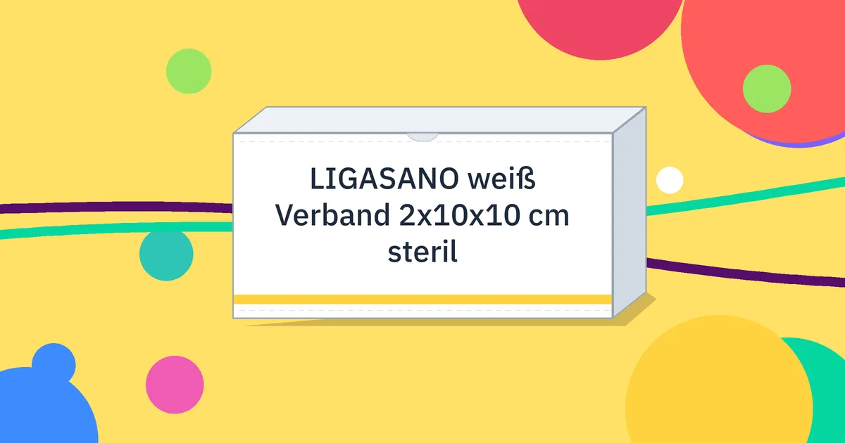 Symbolbild: Packung mit der Aufschrift LIGASANO weiß Verband 2x10x10 cm steril (PZN 20363638) – Verfügbarkeit und Bezug in Apotheken in Frankfurt am Main