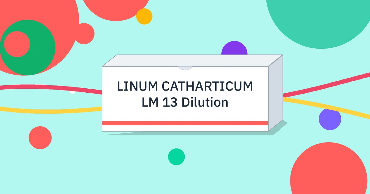 Symbolbild: Packung mit der Aufschrift LINUM CATHARTICUM LM 13 Dilution (PZN 13530113) – Verfügbarkeit und Bezug in Apotheken in Frankfurt am Main
