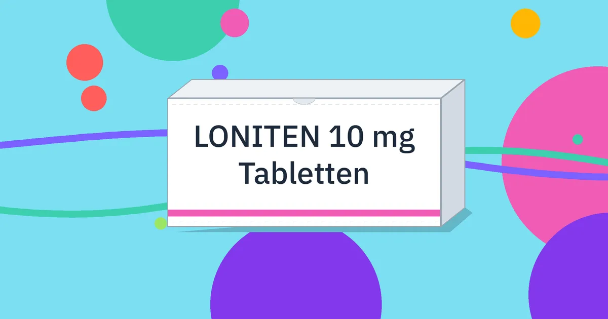 Symbolbild: Packung mit der Aufschrift LONITEN 10 mg Tabletten (PZN 09778161) – Verfügbarkeit und Bezug in Apotheken in Frankfurt am Main
