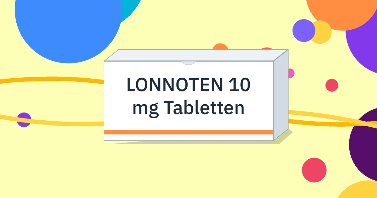 Symbolbild: Packung mit der Aufschrift LONNOTEN 10 mg Tabletten (PZN 19691811) – Verfügbarkeit und Bezug in Apotheken in Frankfurt am Main