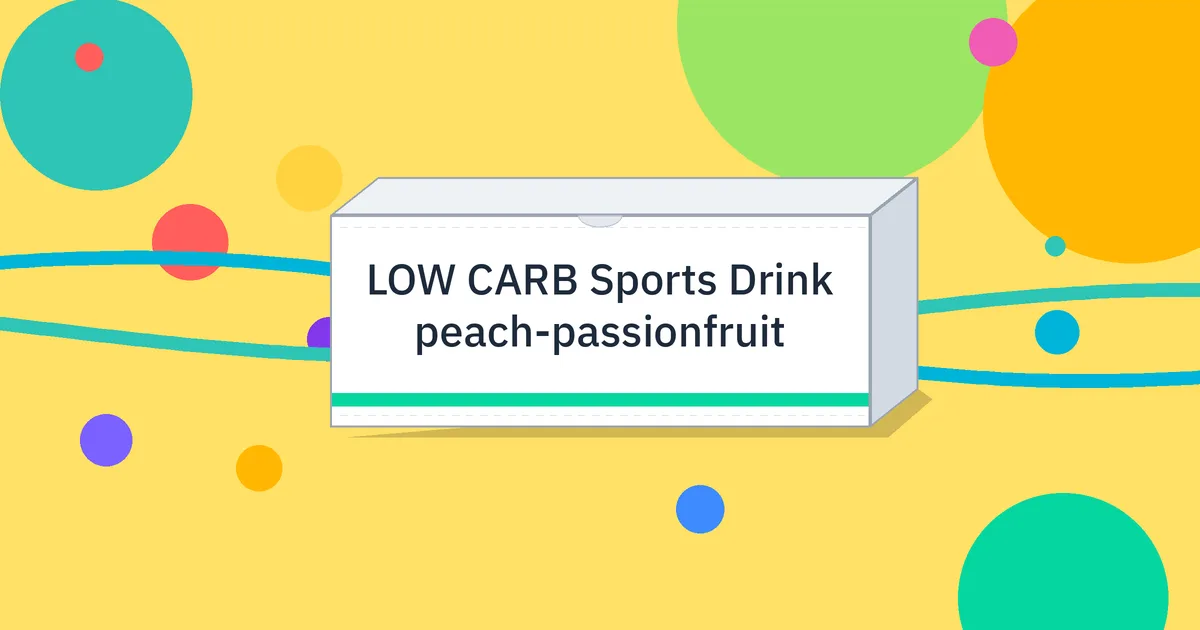 Symbolbild: Packung mit der Aufschrift LOW CARB Sports Drink peach-passionfruit (PZN 07678283) – Verfügbarkeit und Bezug in Apotheken in Frankfurt am Main