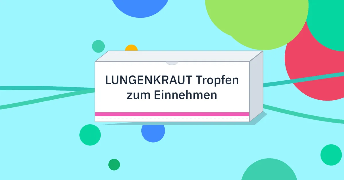 Symbolbild: Packung mit der Aufschrift LUNGENKRAUT Tropfen zum Einnehmen (PZN 11602653) – Verfügbarkeit und Bezug in Apotheken in Frankfurt am Main