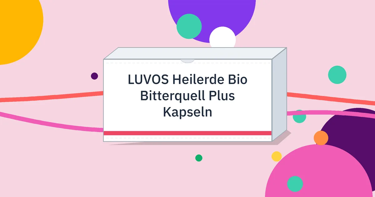 Symbolbild: Packung mit der Aufschrift LUVOS Heilerde Bio Bitterquell Plus Kapseln (PZN 13723160) – Verfügbarkeit und Bezug in Apotheken in Frankfurt am Main