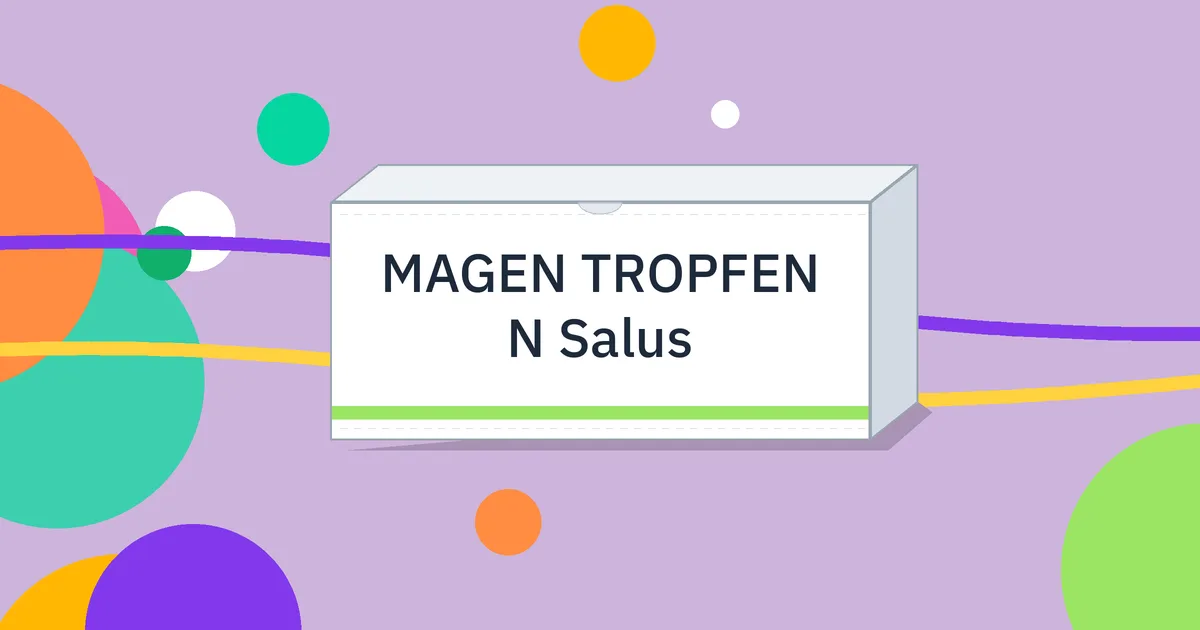 Symbolbild: Packung mit der Aufschrift MAGEN TROPFEN N Salus (PZN 01986569) – Verfügbarkeit und Bezug in Apotheken in Frankfurt am Main