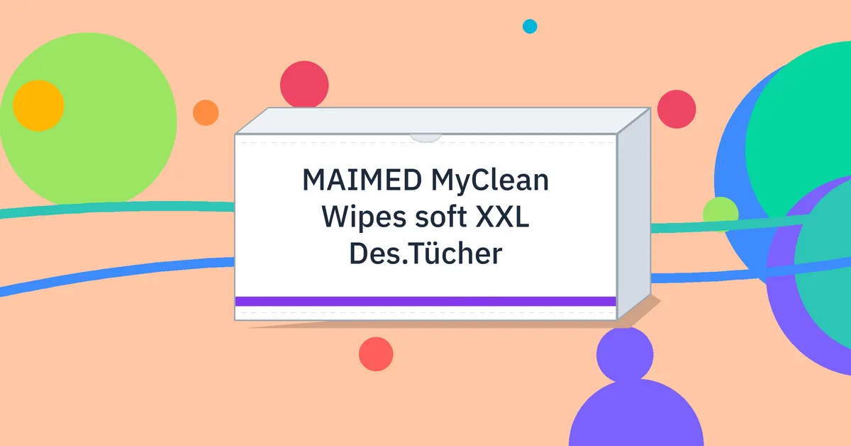 Symbolbild: Packung mit der Aufschrift MAIMED MyClean Wipes soft XXL Des.Tücher (PZN 10388086) – Verfügbarkeit und Bezug in Apotheken in Frankfurt am Main