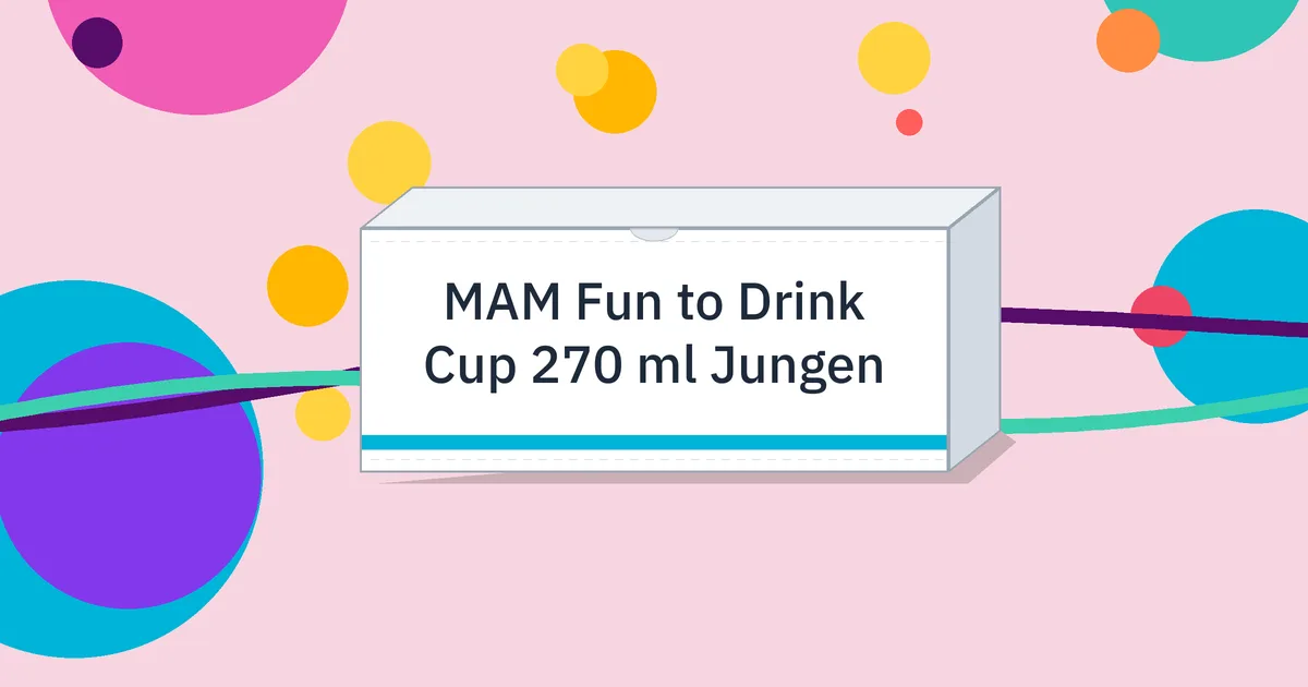 Symbolbild: Packung mit der Aufschrift MAM Fun to Drink Cup 270 ml Jungen (PZN 12670852) – Verfügbarkeit und Bezug in Apotheken in Frankfurt am Main