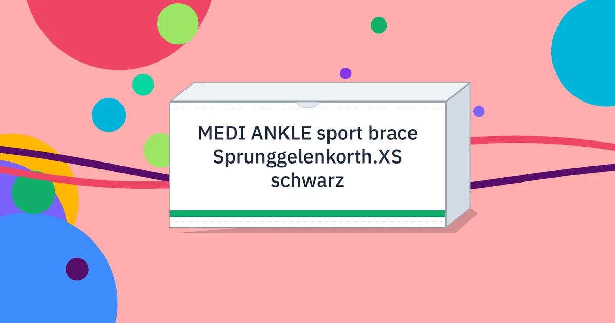 Symbolbild: Packung mit der Aufschrift MEDI ANKLE sport brace Sprunggelenkorth.XS schwarz (PZN 19363917) – Verfügbarkeit und Bezug in Apotheken in Frankfurt am Main