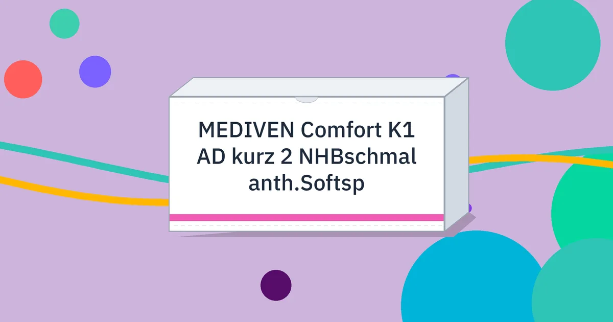 Symbolbild: Packung mit der Aufschrift MEDIVEN Comfort K1 AD kurz 2 NHBschmal anth.Softsp (PZN 14557456) – Verfügbarkeit und Bezug in Apotheken in Frankfurt am Main